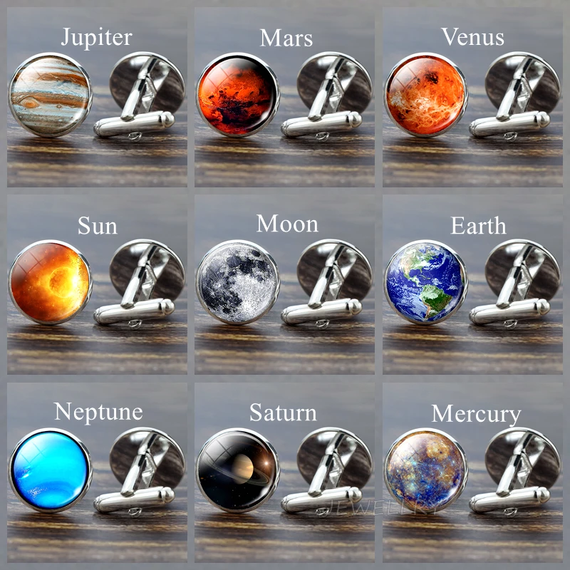 Moon Solar System Planet Cufflinks Best Man Cufflinks Men Wedding ...