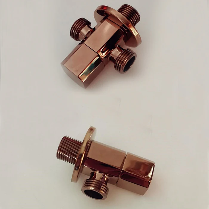 rose angle valve copper gold plated triangle valve general bathroom ...