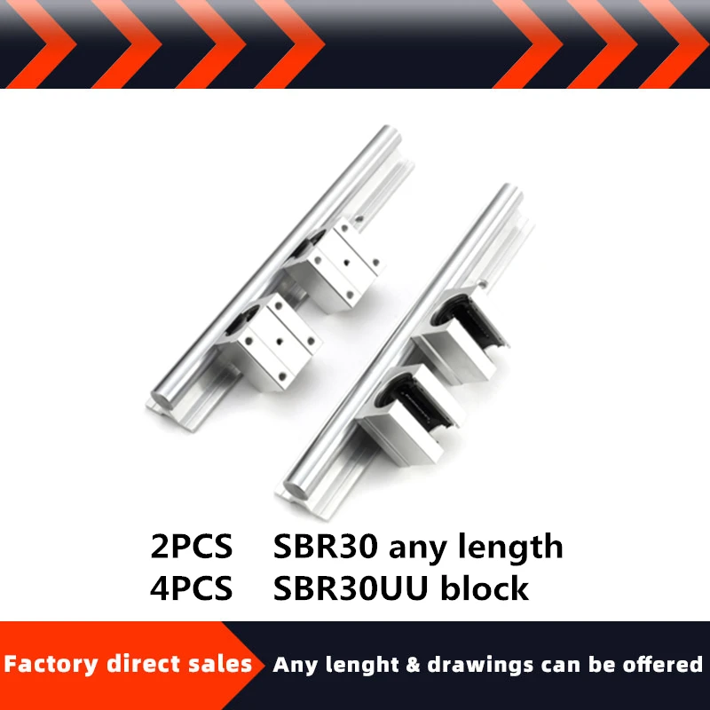 SBR 선형 레일 2 개 SBR30 30 30mm 선형 레일 100 1150mm 모든 길이 가이드 레일 및 4 개 SBR30UU ...