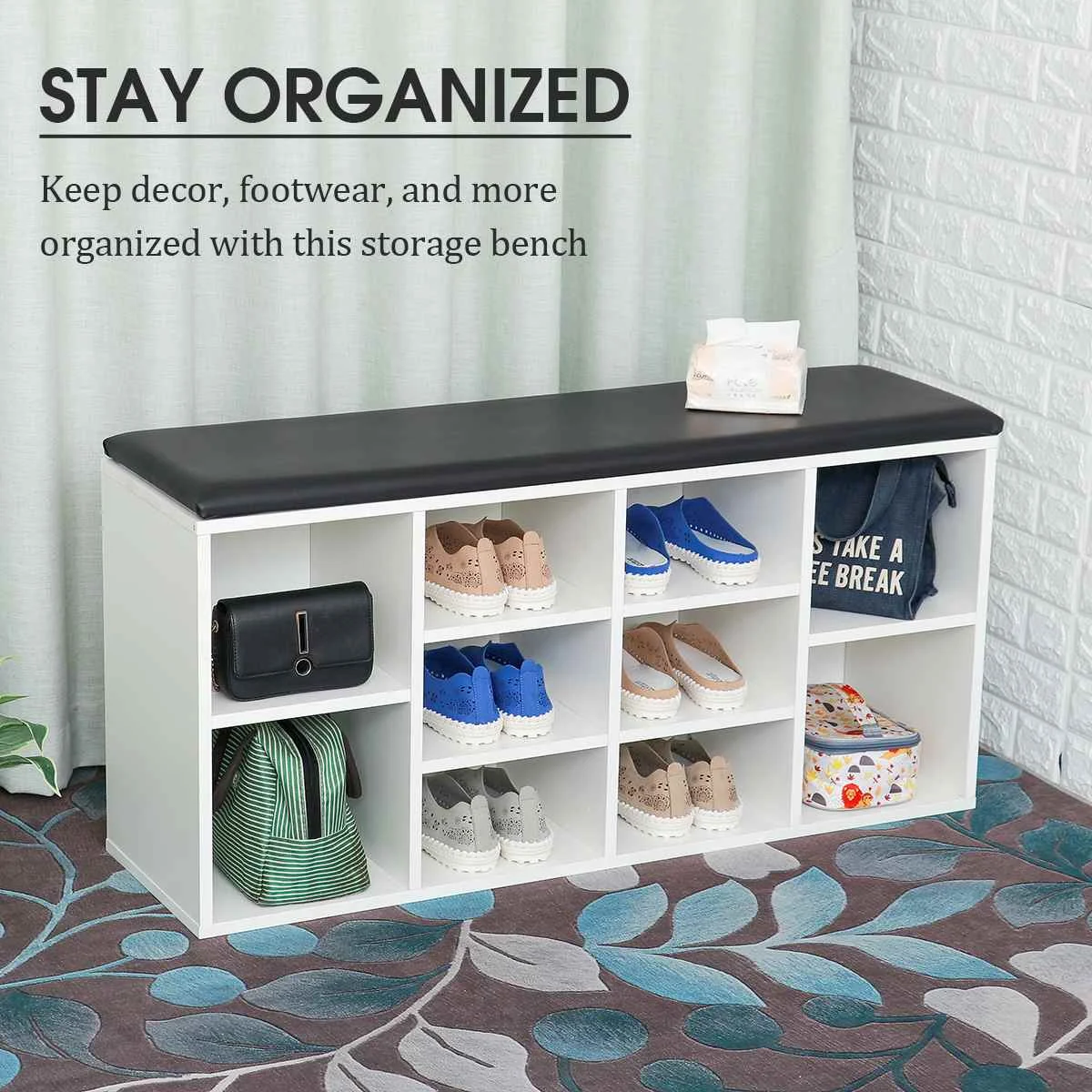 Ebern Designs 10 Pair Shoe Storage Bench Reviews Wayfair