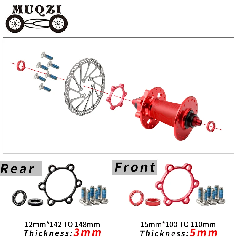 MUQZI cambio de adaptador de eje de bicicleta, arandela espaciadora de eje pasante estándar de 6 ...