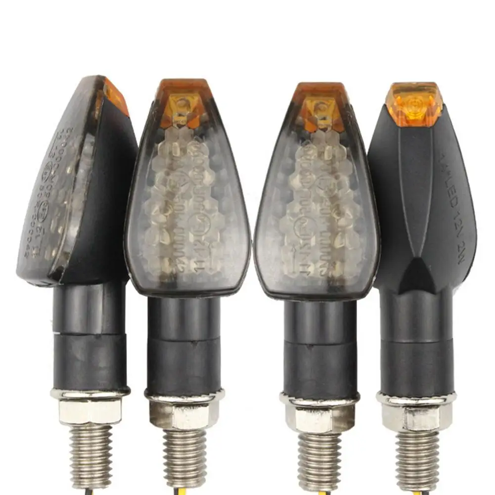 4 Pcs Motorcycle Indicators Lights Flowing Turn Signal Light Front LED ...