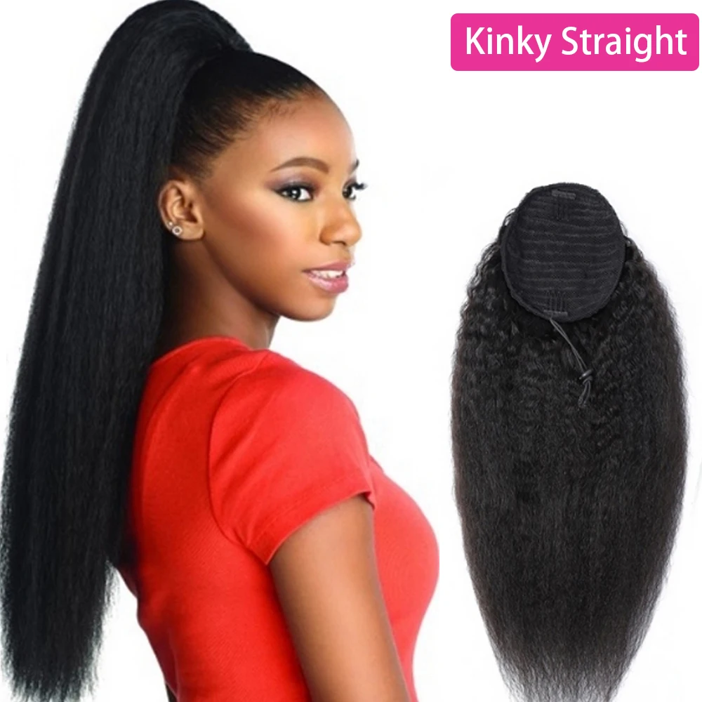 Natural human hair ponytail extensions multiple choices in 12-40inches ...