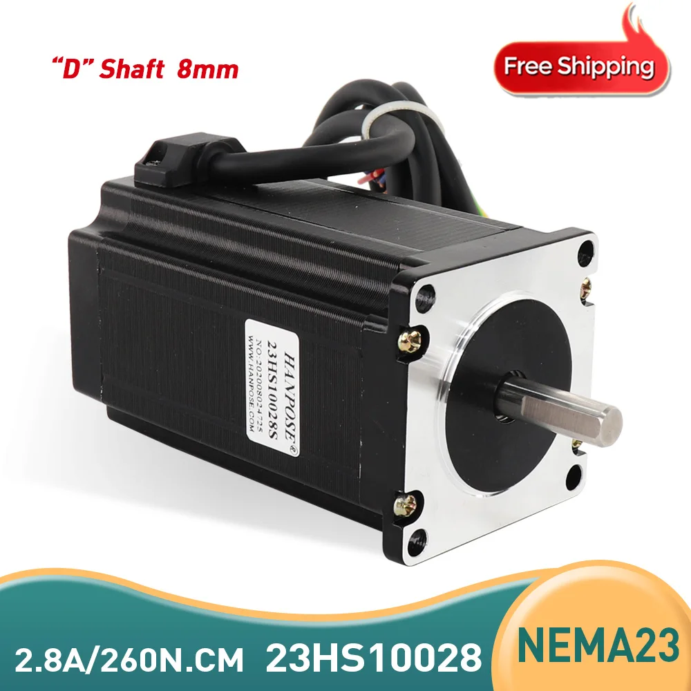 Free Shipping 5pcs Nema 23 Stepper Motor 23hs10028 Dual Shaft 57bygh100 ...
