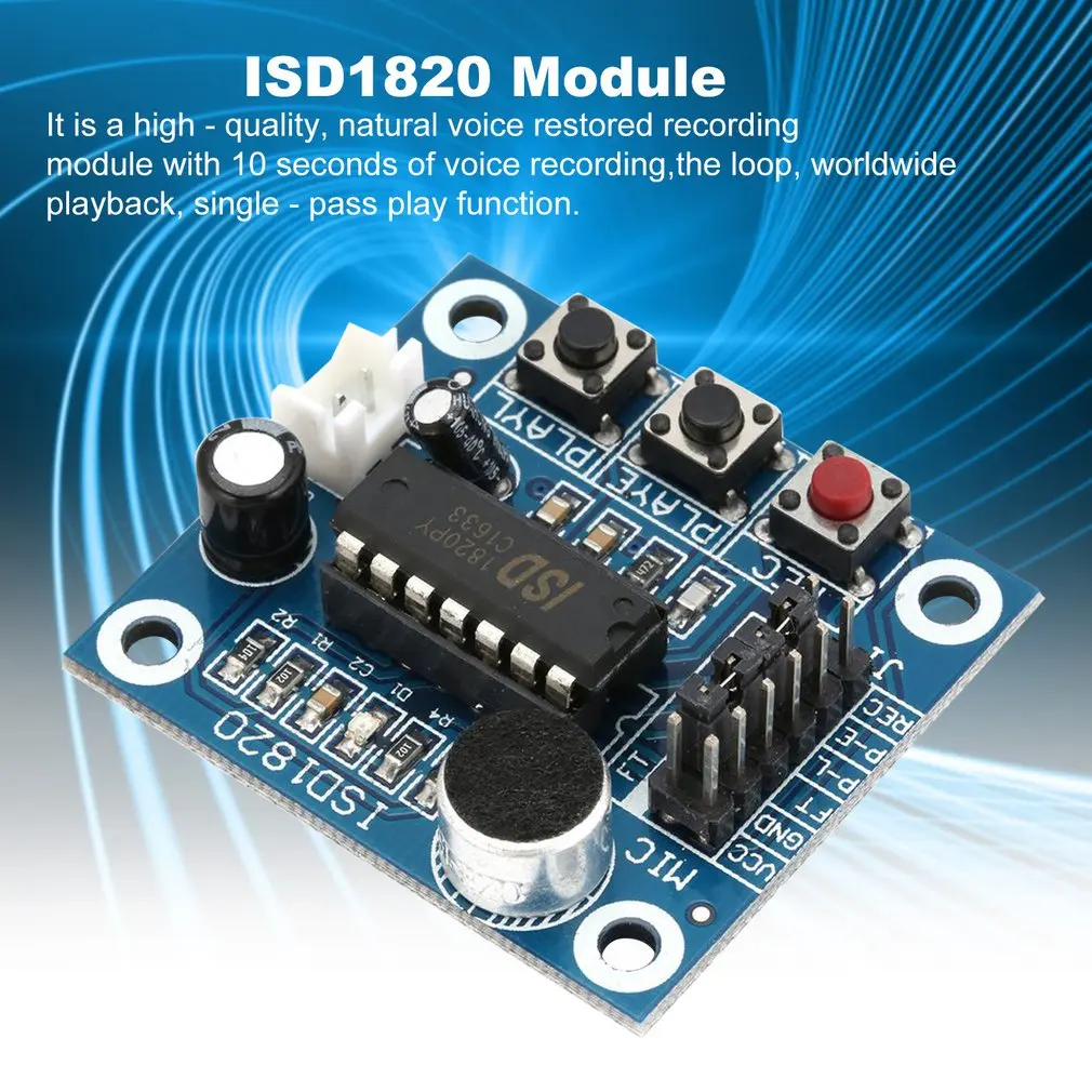 ISD1820 10s Mic Voice Sound Playback Board Recording Recorder Module ...