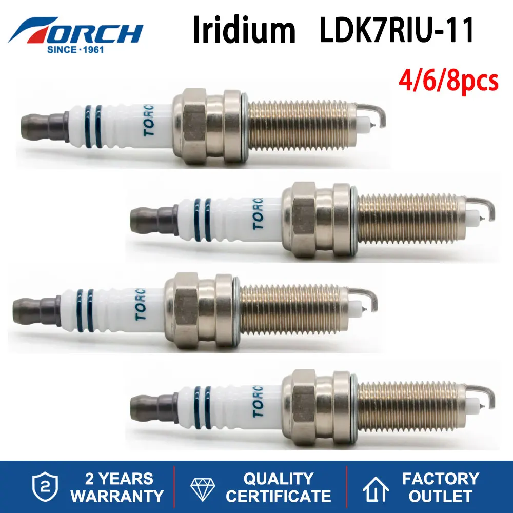 4-6-8pcs-Candles-Torch-LDK7RIU-11-Iridium-Spark-Plug-for-LDK7RTII-11 ...