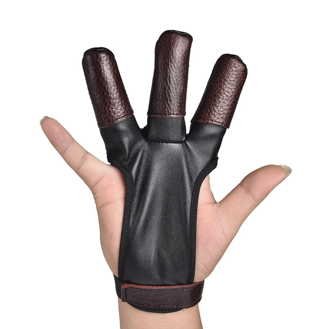 Black 3 Finger Archery Gloves