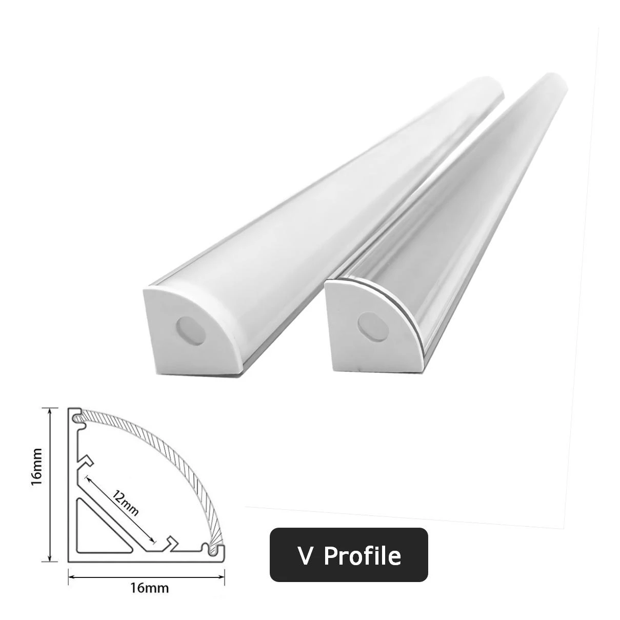 2-30 Sets Led Aluminum Profile 12mm Corner, Led Channel V Shape Housing ...