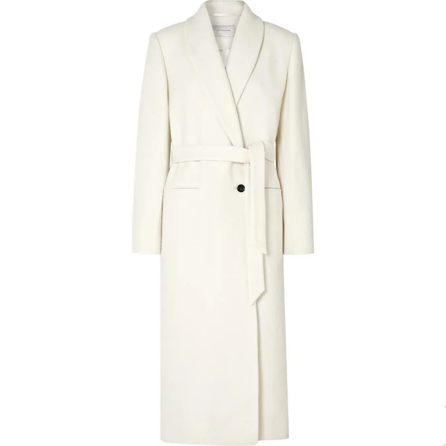 Atumn Winter Fashion One Button Woolen Coat Women Slim Belted Long Wool ...