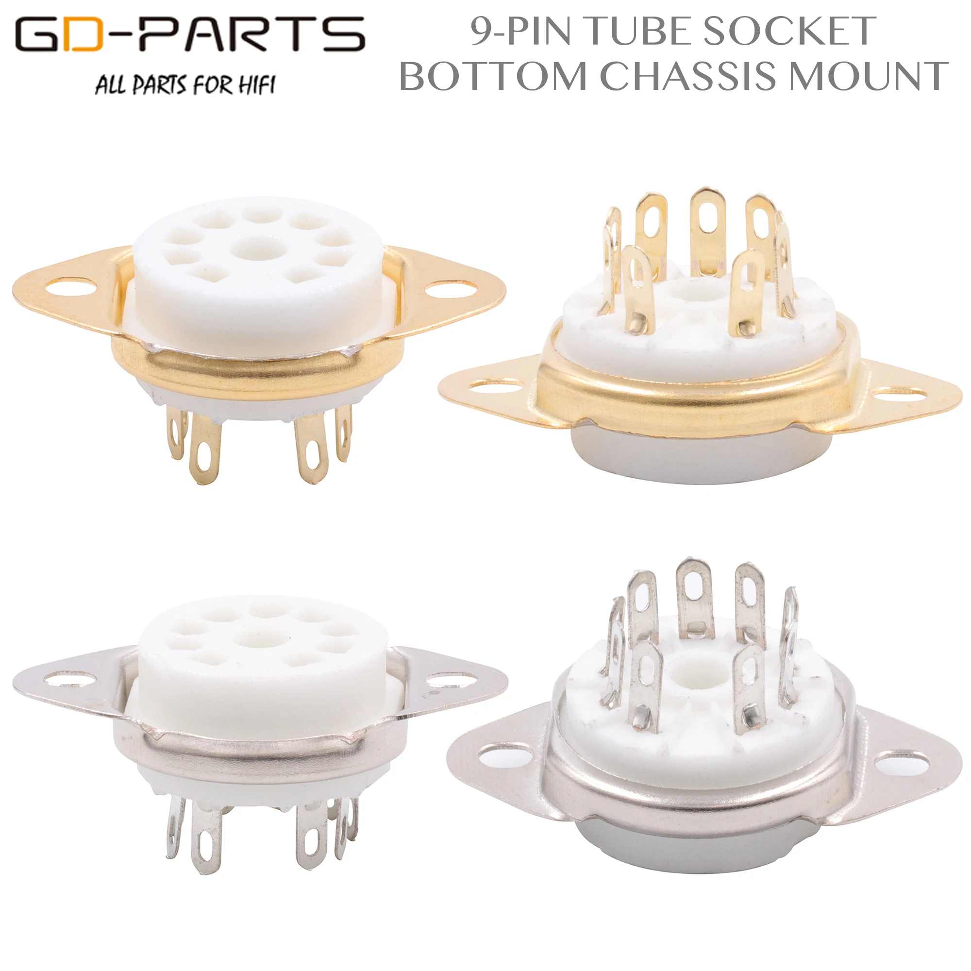 2PCS 9pin Ceramic Vacuum Tube Sockets For 6DJ8 12AX7 ECC83 B339 CV492 ...