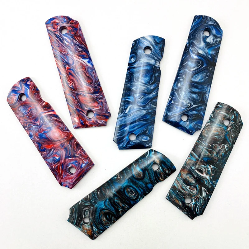 1 Pair Mixed Resin Colorful 1911 Grips Handle Patches Full Size CNC ...