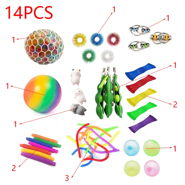 14/15/16pcs Sensory Toy Set Anxiety Stress Toy Sets Relief Stress ...