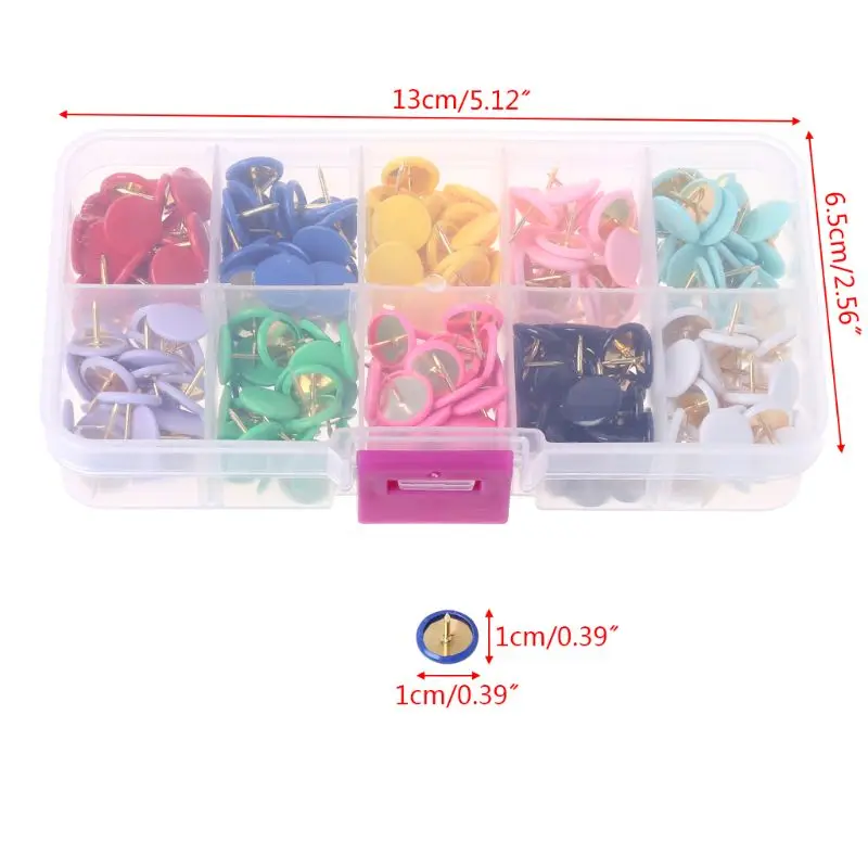 300pcs Home Office Colorful Drawing Pins Pushpin Thumbtack Cork Board ...