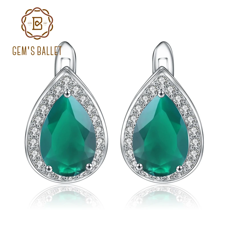 BALLET-GEM-Gota-de-gua-925-Sterling-Silver-Stud-Earrings-para-Mulheres ...