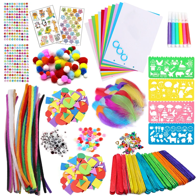 Colorful Pipe Cleaners Craft Kit Popsicle Plush - Colorful Craft Kit ...
