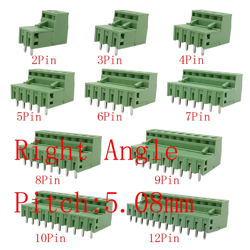 10Pairs-300V-10A-2EDG-5-08mm-PCB-Screw-Terminal-Block-Connector-Plug ...