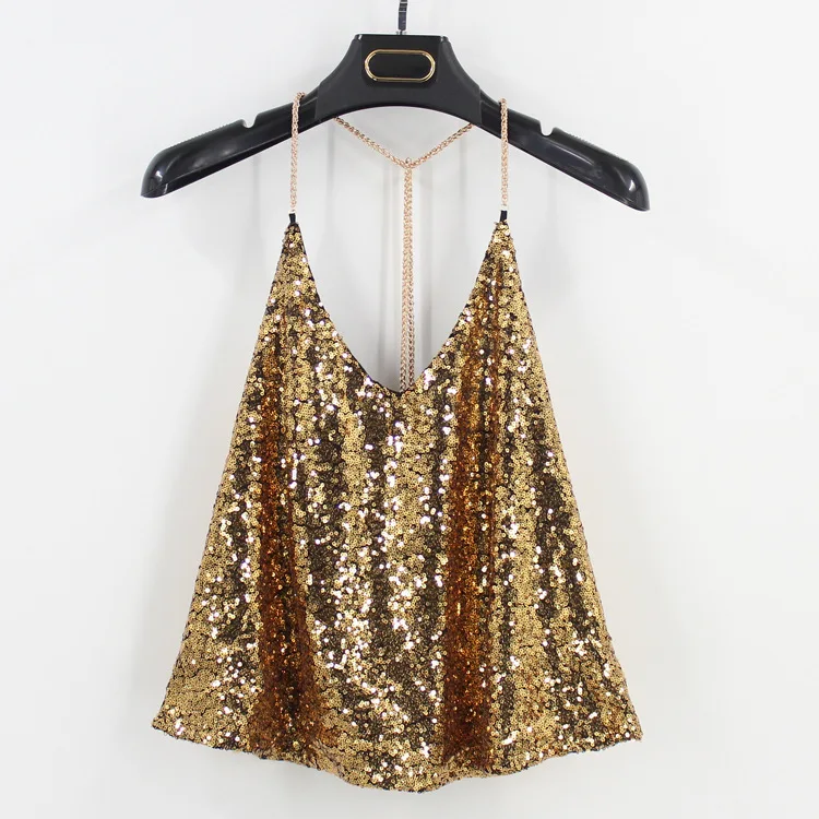 Women-Sexy-Nightclubs-Rhinestone-Tops-Gold-Silver-Chain-Sling-Sequined ...