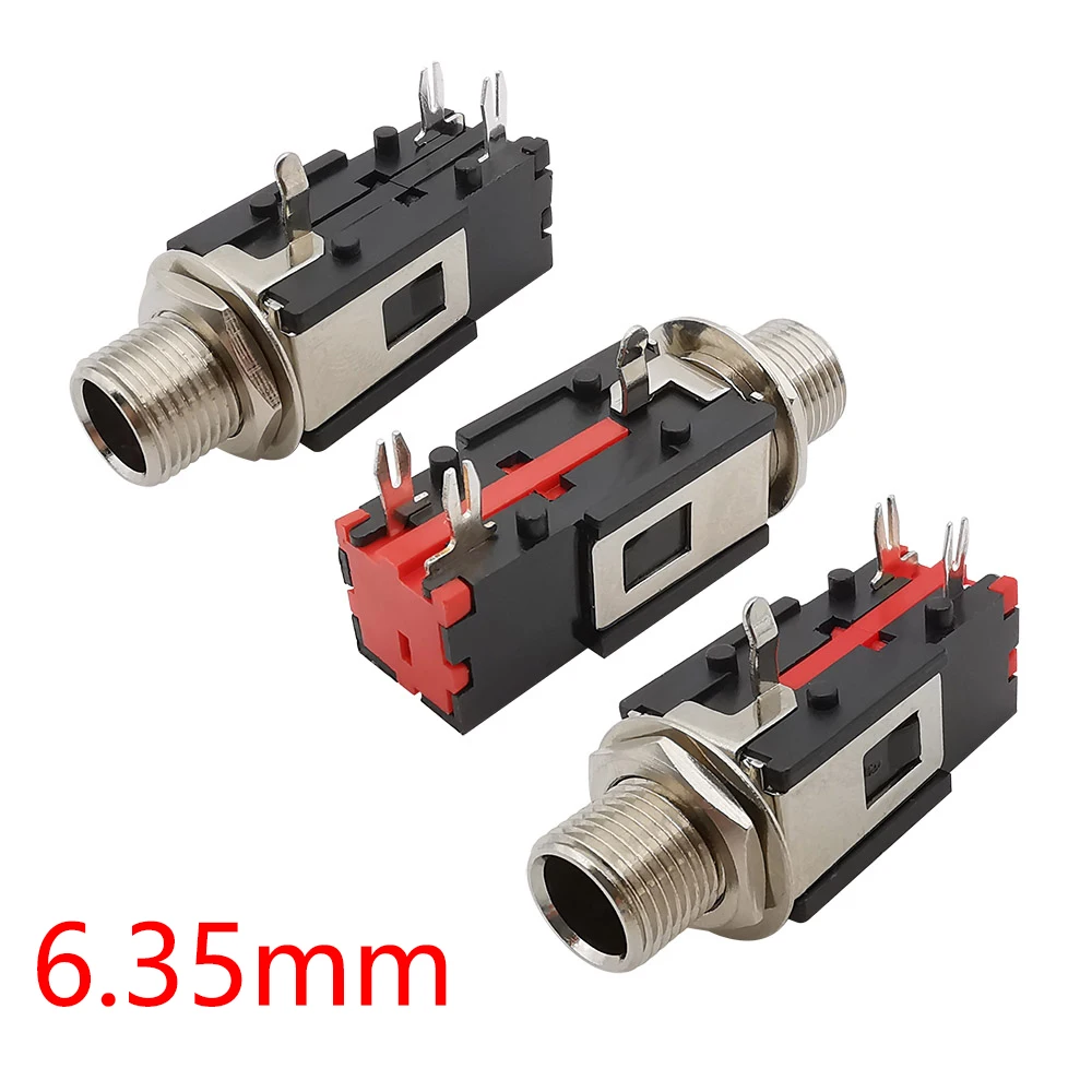 1/2/5Pcs Thread Lock 6.35mm Headphone Socket Phone Audio Mono/Stereo ...