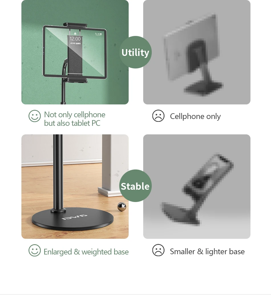 Awei X18 Portable Universal Phone Holder Desk Desktop Metal Foldable ...