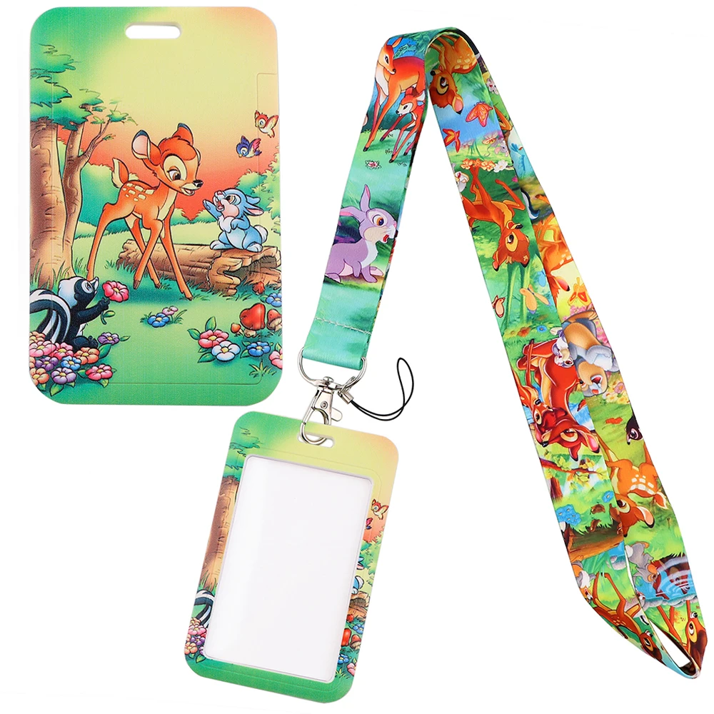 YQ372-Cute-Bambi-Deer-Lanyard-Phone-Strap-Key-ID-Campus-Card-Badge ...