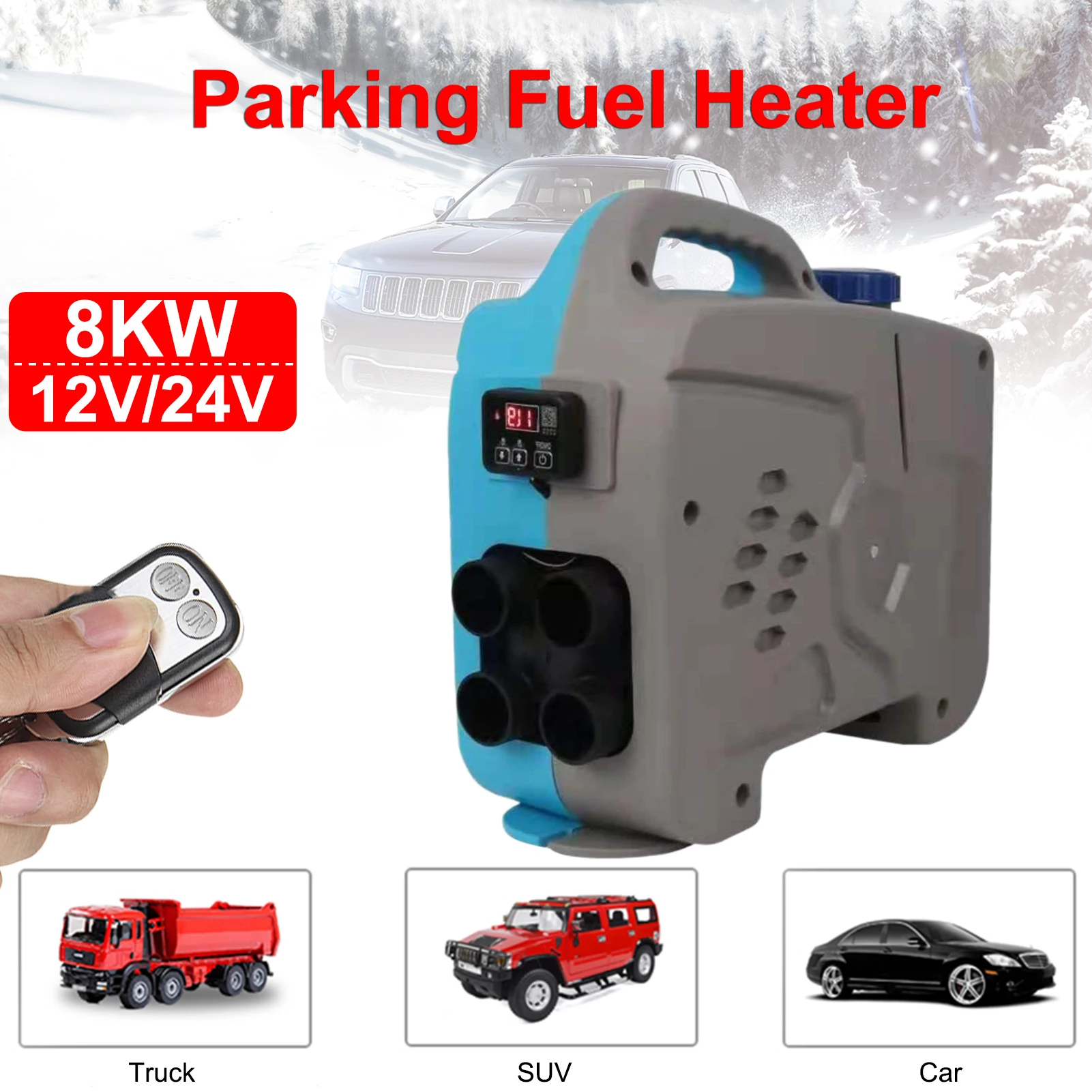 12V ignition copper heater 8kw Low autonomous heater 12v For Cars ...
