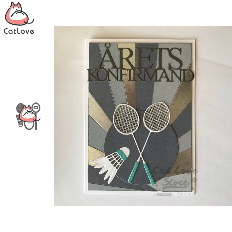 Badminton-Racket-Series-Metal-Cutting-Dies-Scrapbooking-Stencil-Die ...
