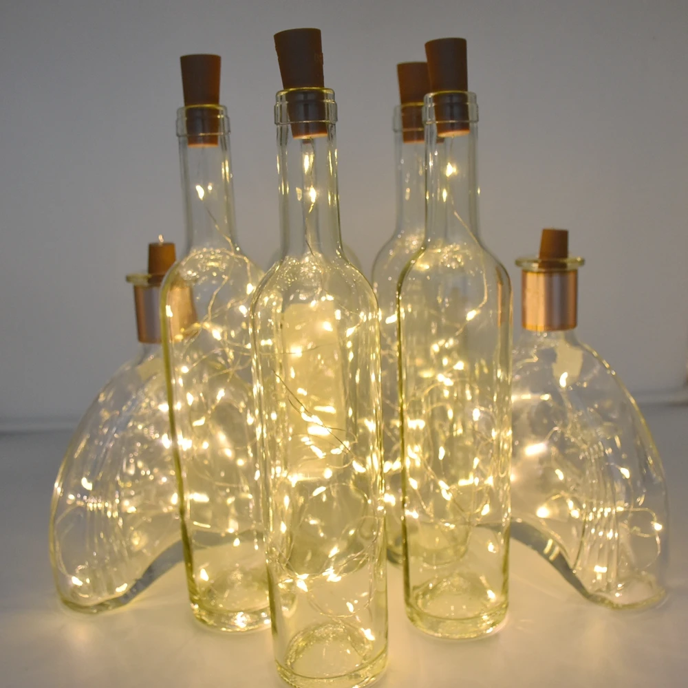 20 LED Wine Bottle Lights with Cork, 2M Cork Lights Fairy Mini String ...