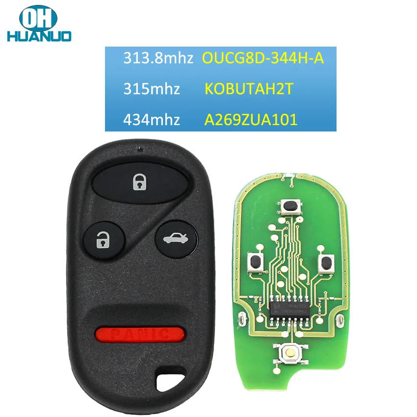 4/3+1 Button 313.8mhz Remote Car Key Fob For-honda-cr-v 2002-2004 Fcc ...