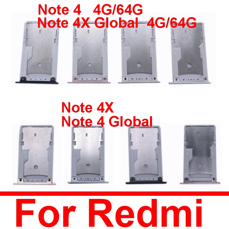 Sim 카드 메모리 카드 슬롯 트레이 홀더 Xiaomi Redmi 참고 4 4x 글로벌 4G 64G Sim SD 카드 어댑터 ...