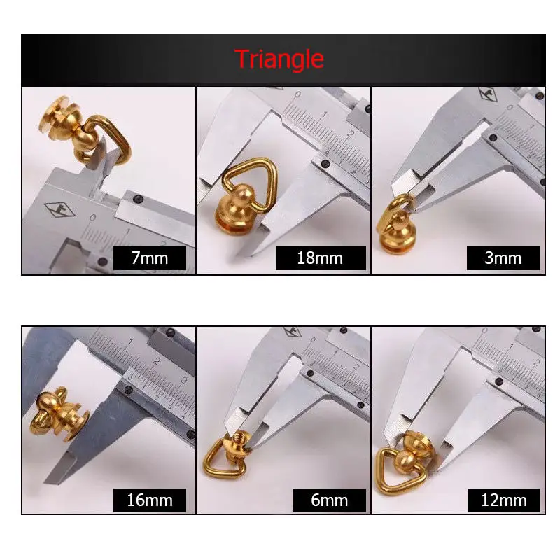 RIVET,Triangle ring--Clous à tête ronde en laiton, 10 pièces, rivets ...