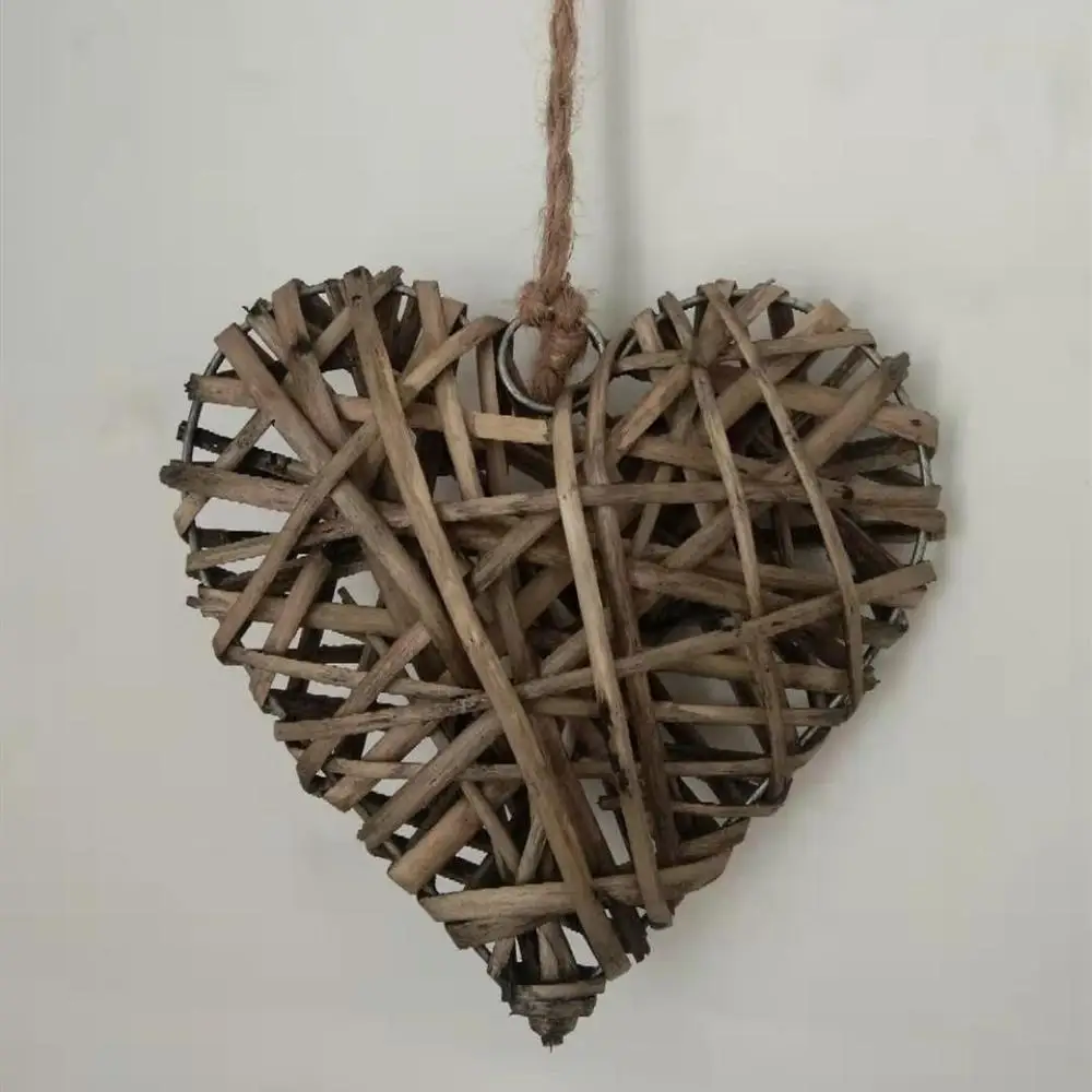 Free-shipment-rustic-wicker-heart-with-hanging-jute-home-wedding-party ...