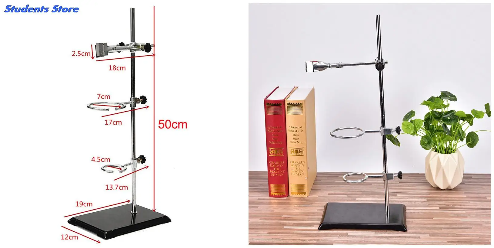 1-Set-50CM-Laboratory-Ring-Stand-High-Retort-Stand-Iron-Stand-With ...