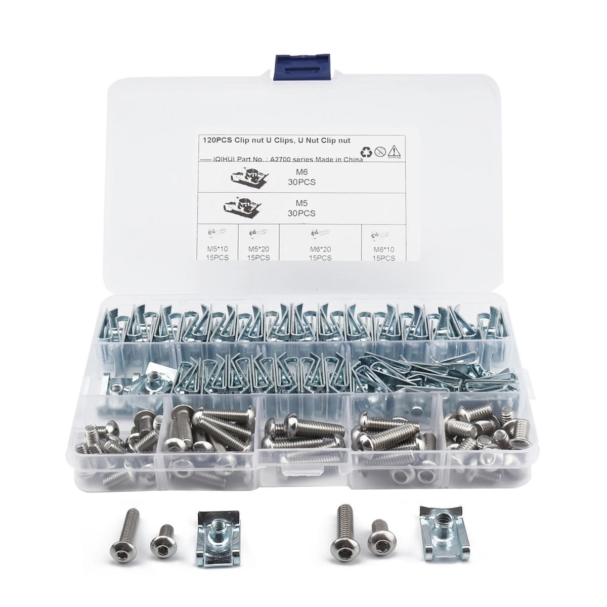 120 Pieces Chuck Nuts, B Type Spring Nuts With Bolts For: Automobile ...