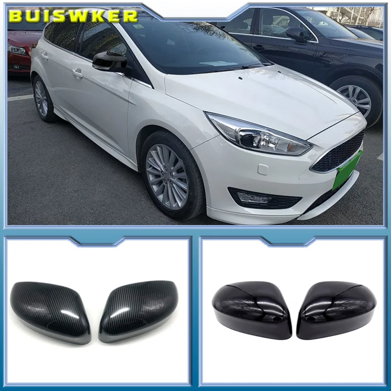 Rearview Mirror Cover Cap Carbon Fiber / Black For Ford Focus Mk2 Mk3 ...
