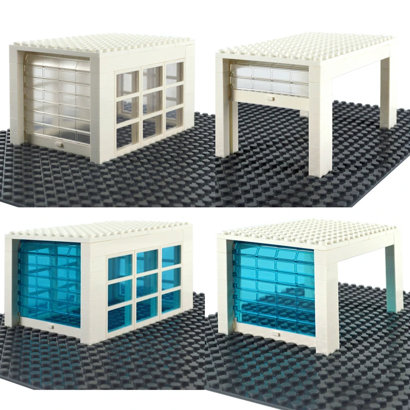 Garage Doors Windows Locking Bricks Classic Car Rolling gate Building ...