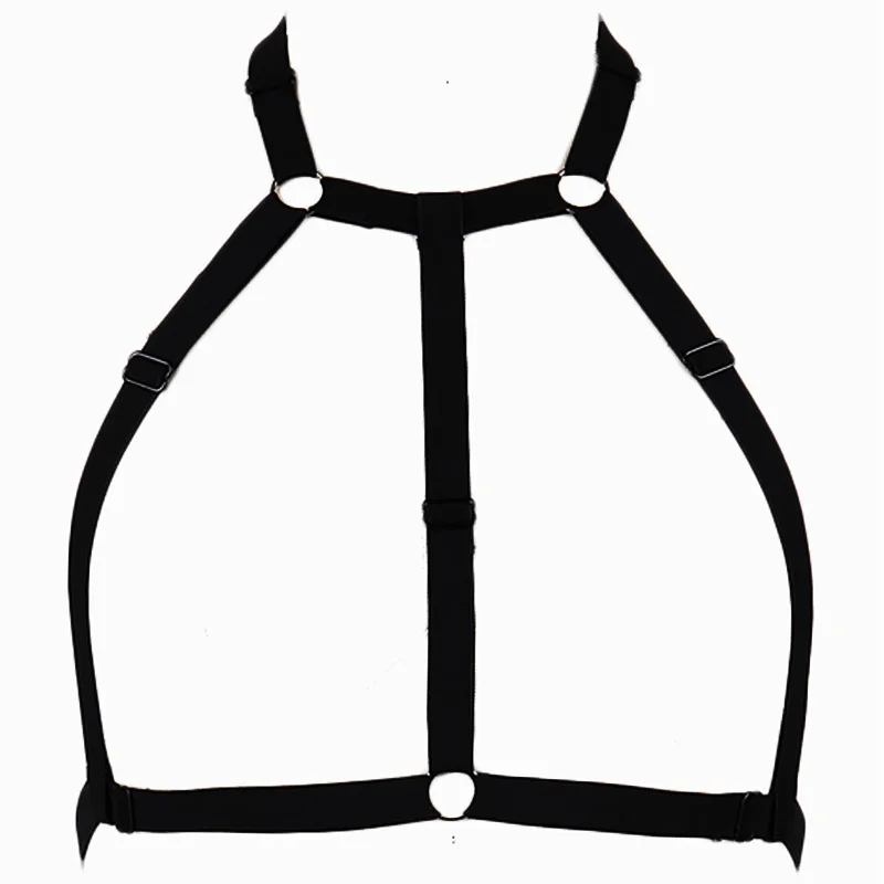 Open-Chest-Harness-Bra-Black-Adjustable-Body-Harness-Cage-Pastel-Gothic ...