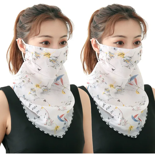 Sun Protection Mask Scarf Silk Neck Scarf （2Pcs） – Worth Buy Store