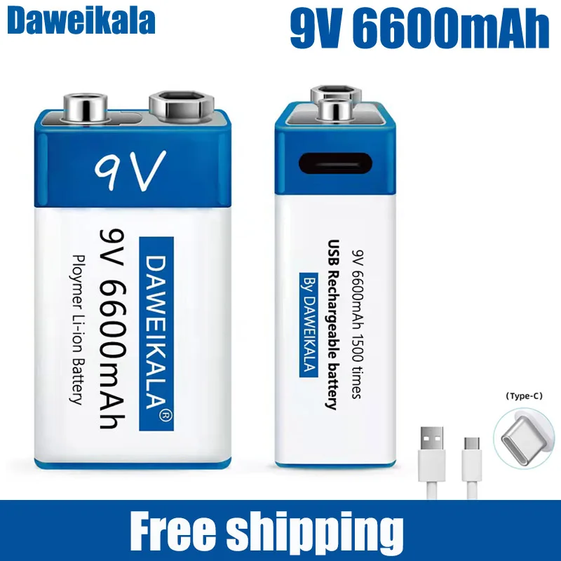 2023-9V-6600mAh-li-ion-Rechargeable-battery-Micro-USB-Batteries-9-v ...