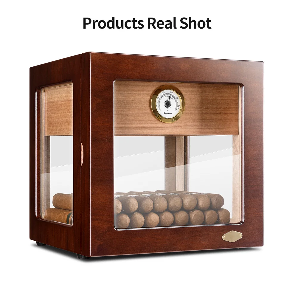 CIGARLOONG-Cigar-Box-Wooden-Cigar-Display-Box-Humidor-Glass-Top-Side ...