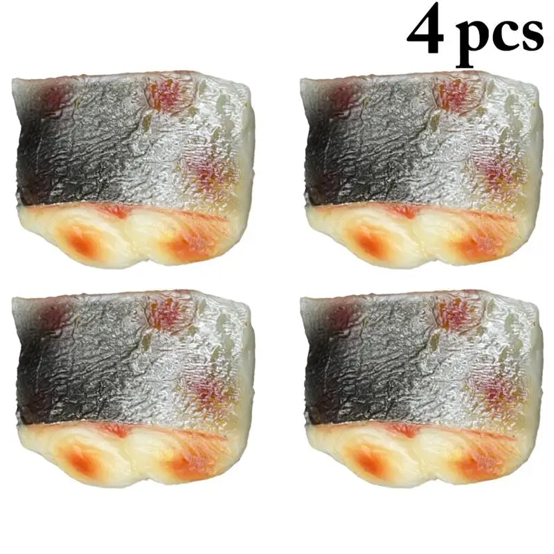 4PCS-Simulated-Barbecue-Fish-Block-Artificial-Food-Plastic-Realistic ...