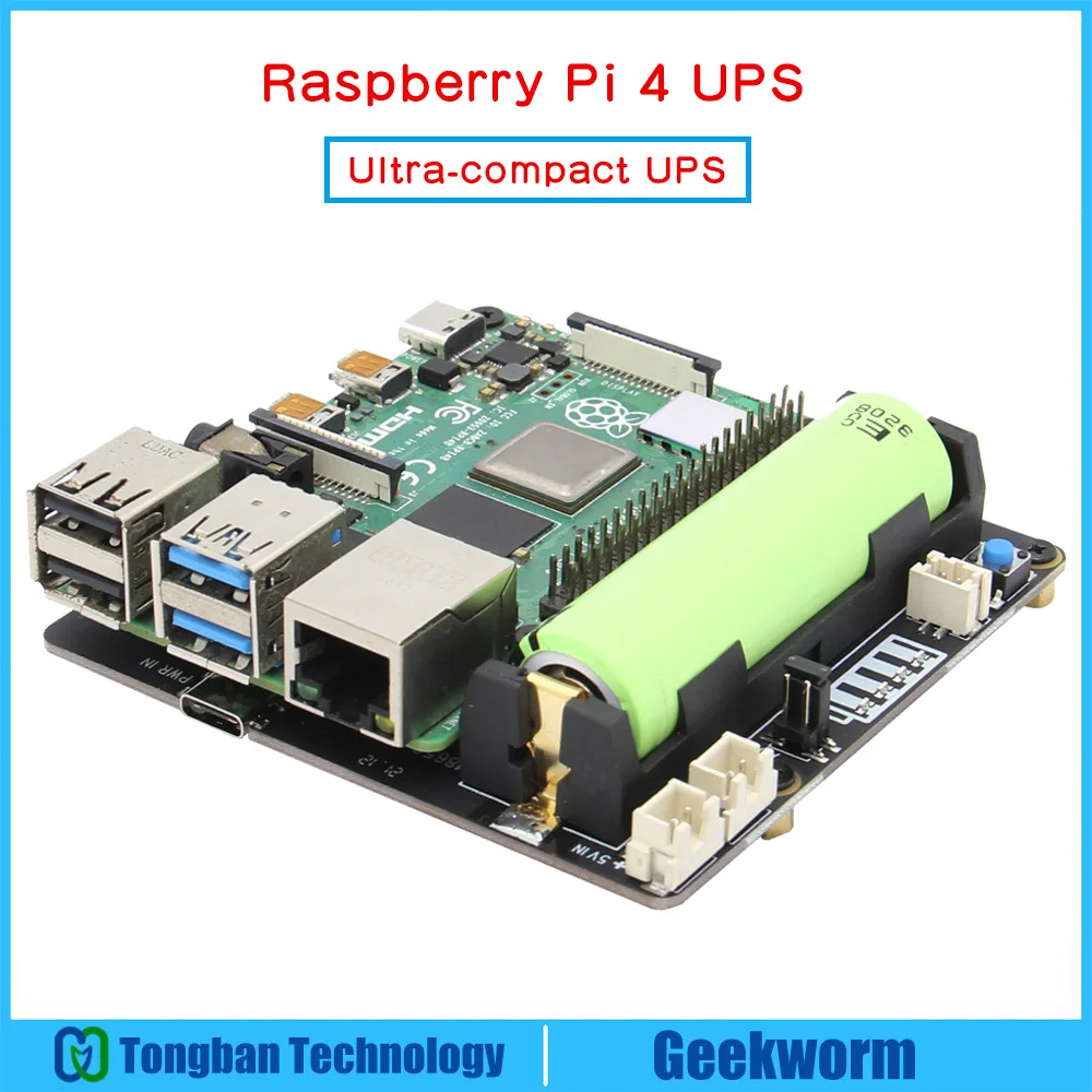 Raspberry pi 4 18650 ups shield x703, ultra compacto ups para raspberry ...