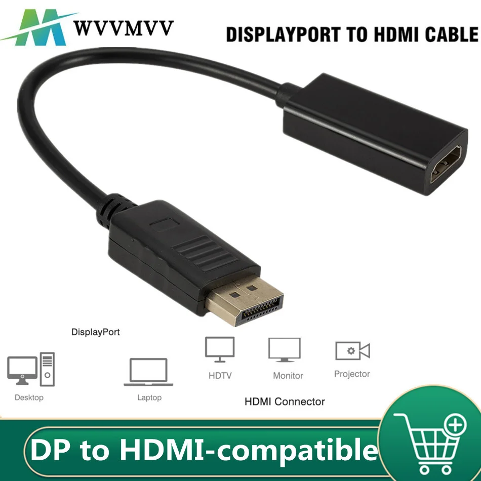 DP HDMI 호환 케이블 어댑터, 안정적인 전송 디스플레이포트 케이블, 맥북 프로 에어 프로젝터 카메라, TV 컴퓨터용| | - AliExpress