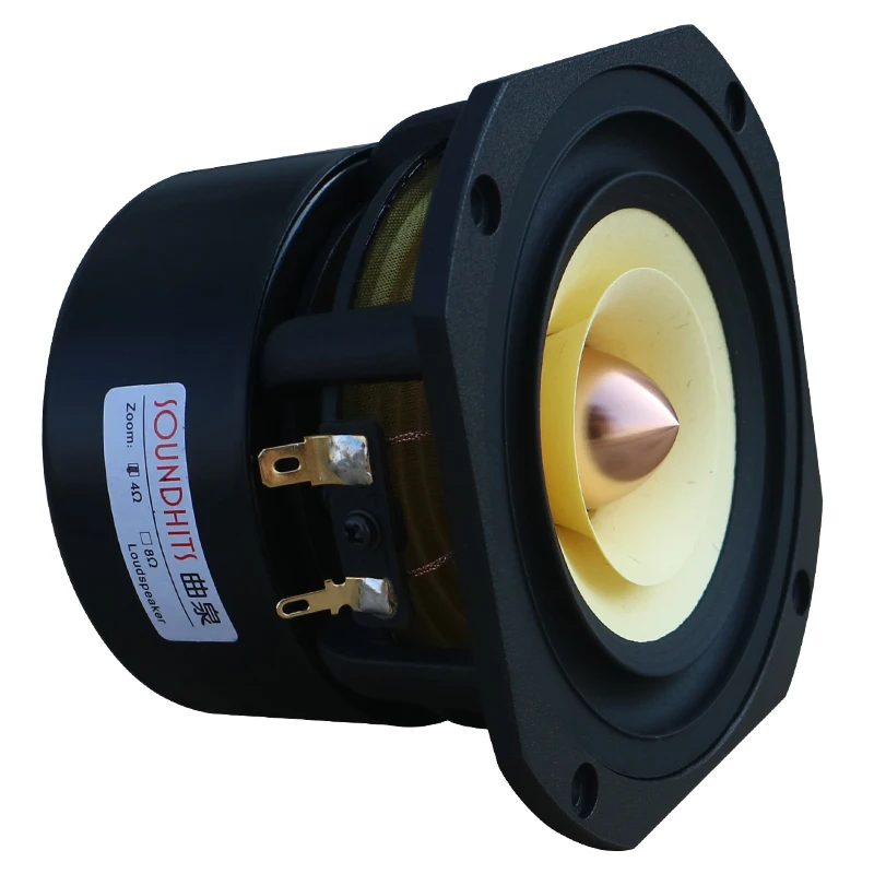 1PCS Soundhits SQ 405S 4'' Full Frequency Speaker Unit Mixed Yellow Paper Cone Casting Aluminum ...