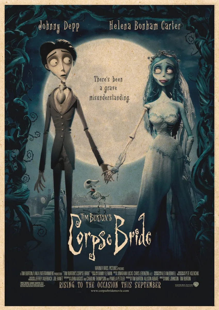 Tim-Burton-movie-posters-The-Corpse-Bride-Vintage-Retro-Matte-Kraft ...