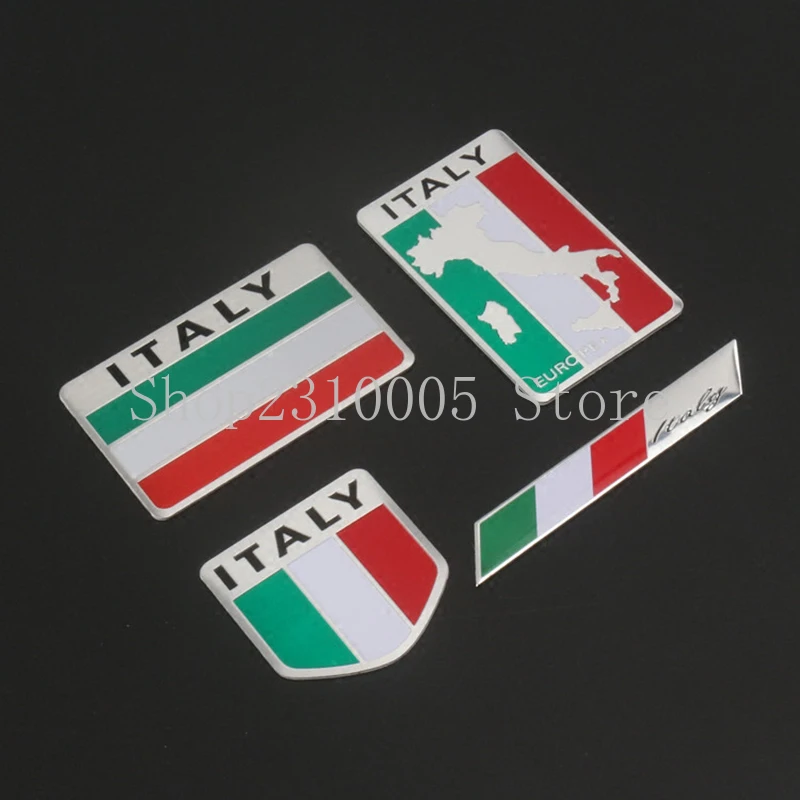 10PCS-Italy-Flag-Thin-Aluminium-Label-Emblem-Chrome-Car-Styling-Sticker ...