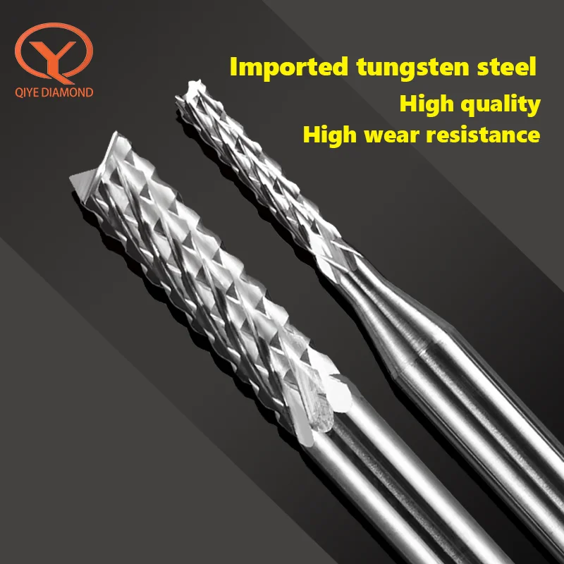 QIYE Carbide Corn End mill Milling Cutter Bits PCB End Mill CNC Cutting ...