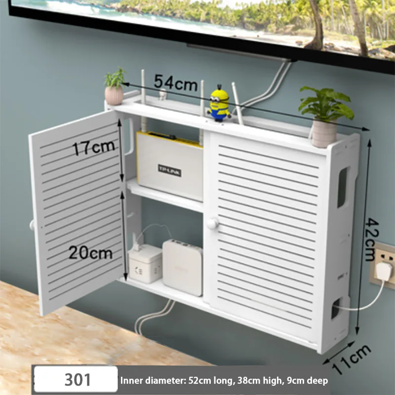 Extra-Large-Wireless-Wifi-Router-Shelf-Storage-Box-Cable-Power-Plus ...