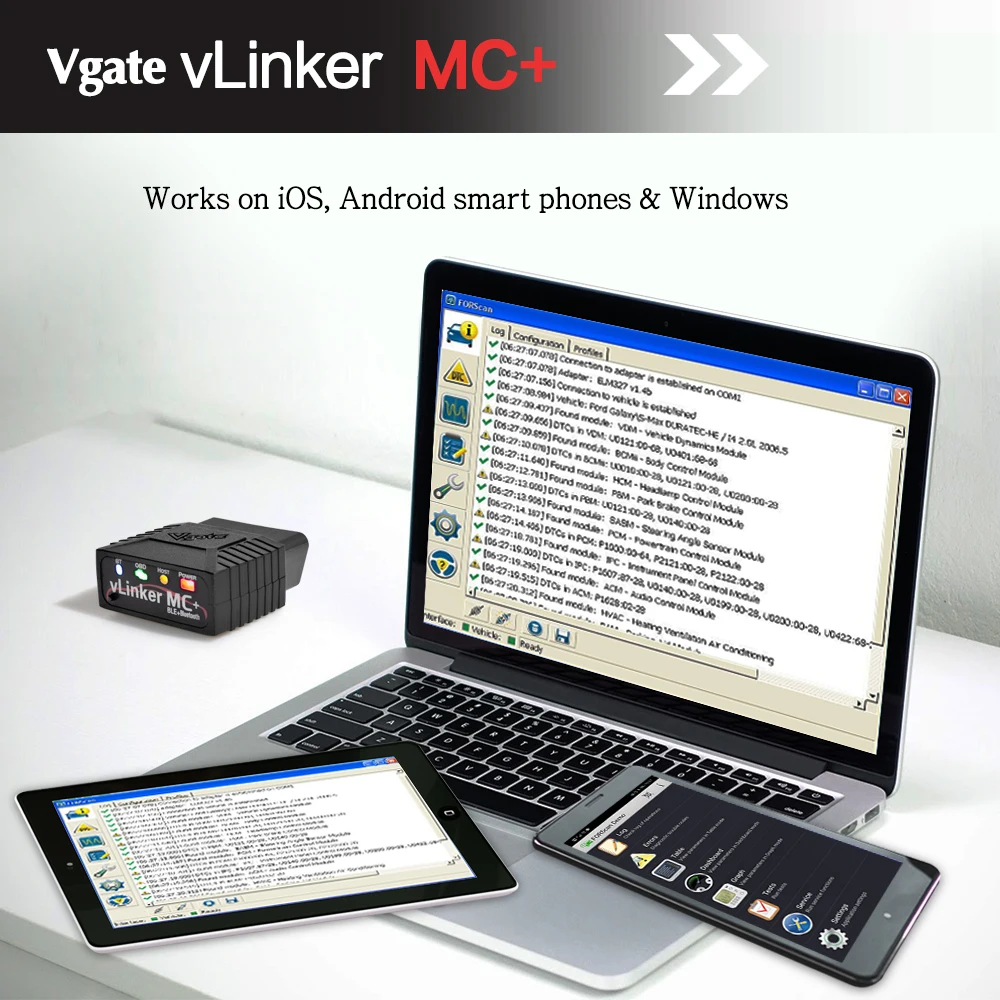 跨境 VLINKER MC+ V2.2版本BLE4.0蓝牙 支持双系统OBD2汽车诊断仪-阿里巴巴