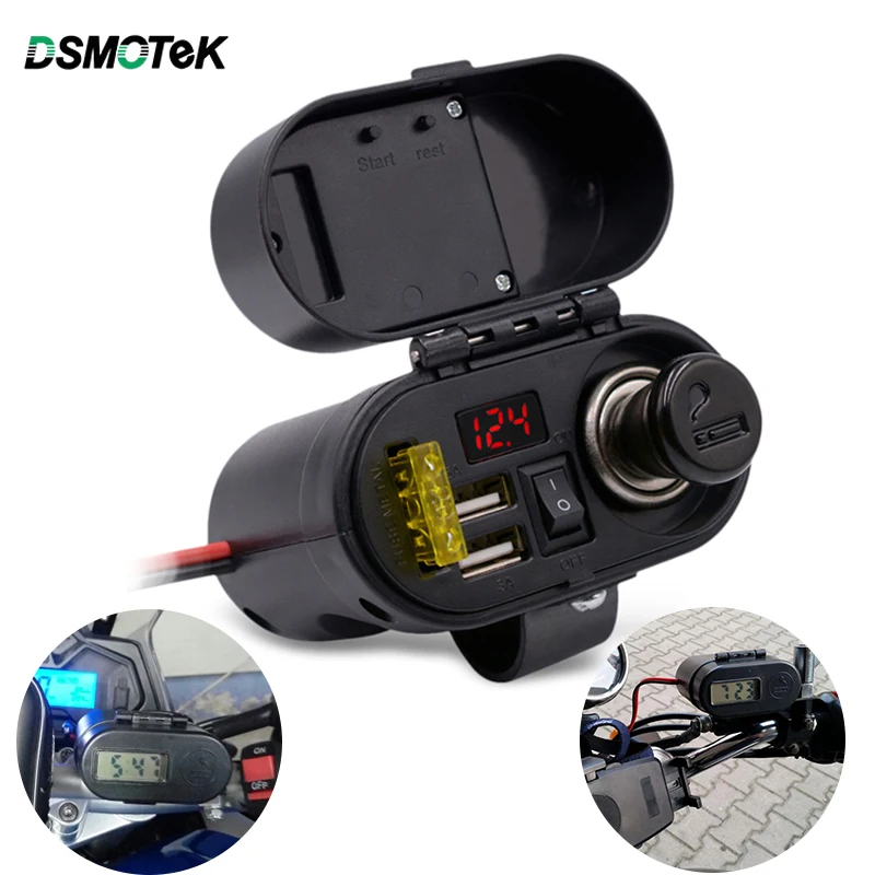 Enchufe USB impermeable para motocicleta, Cargador USB Dual con encendedor de cigarrillos ...
