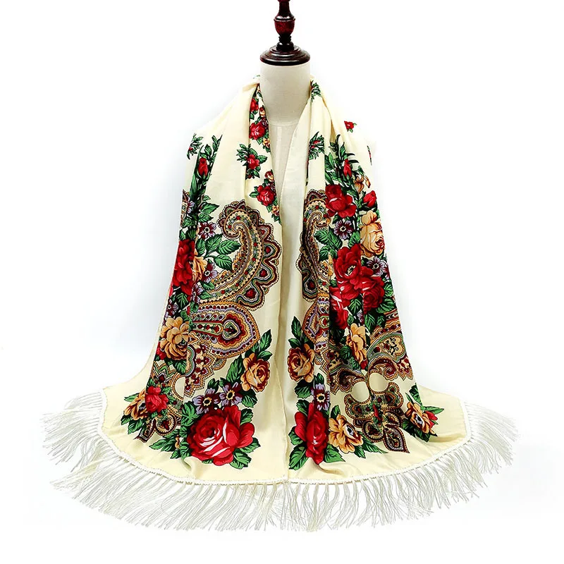 Ukrainian Russian Scarf Winter Female Handkerchief Women Wrap Shawl ...